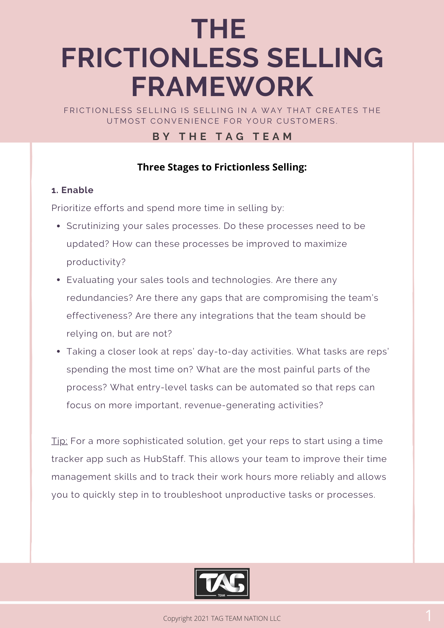 The Frictionless Selling Framework